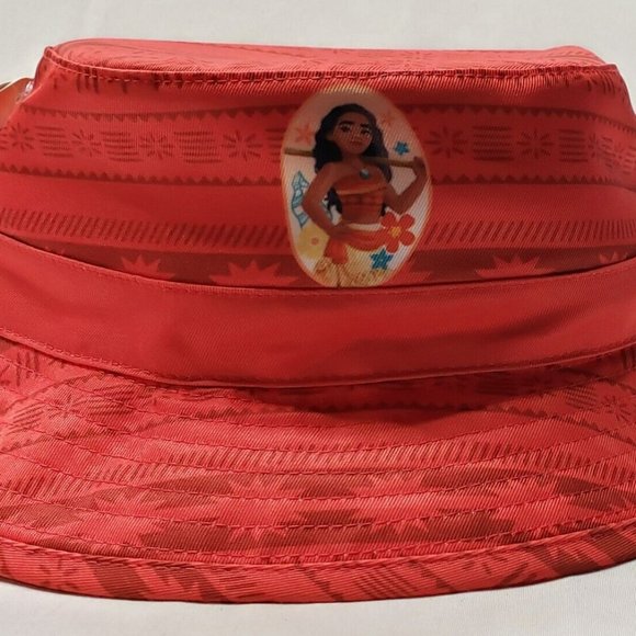 Disney | Accessories | Disney Moana Girls Reversible Bucket Hat Orange ...